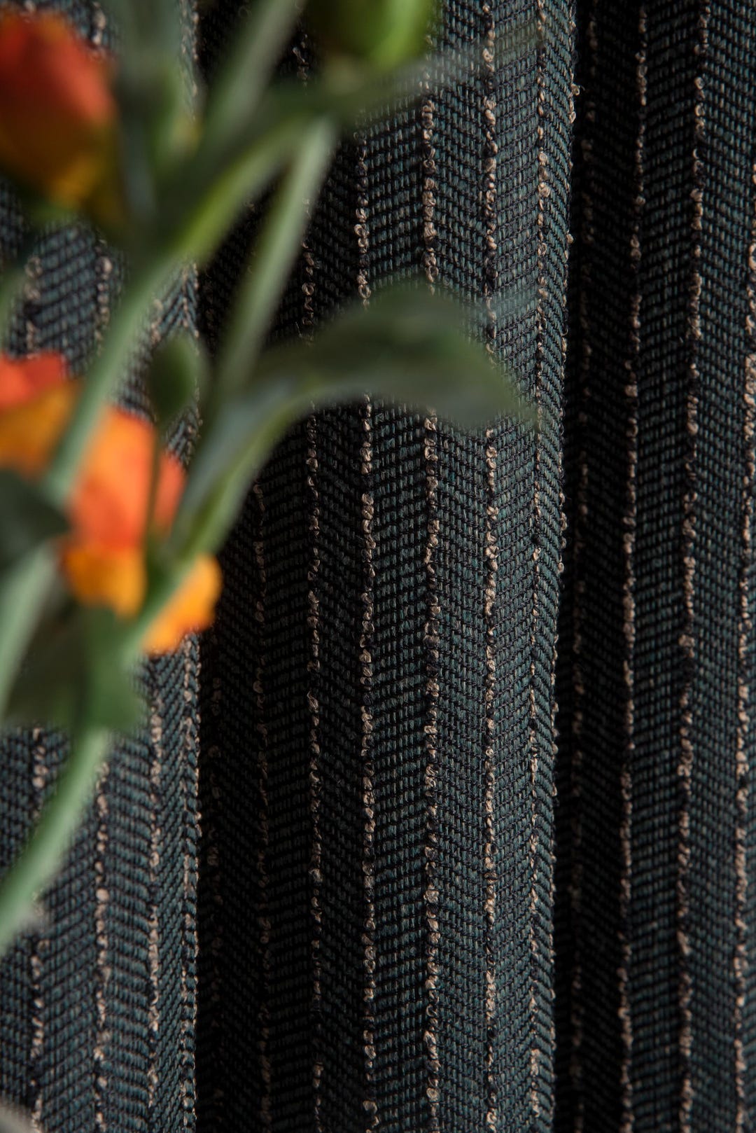 Textured Dark Green Striped Curtains – Custom Size, Luxurious Design - Etsy