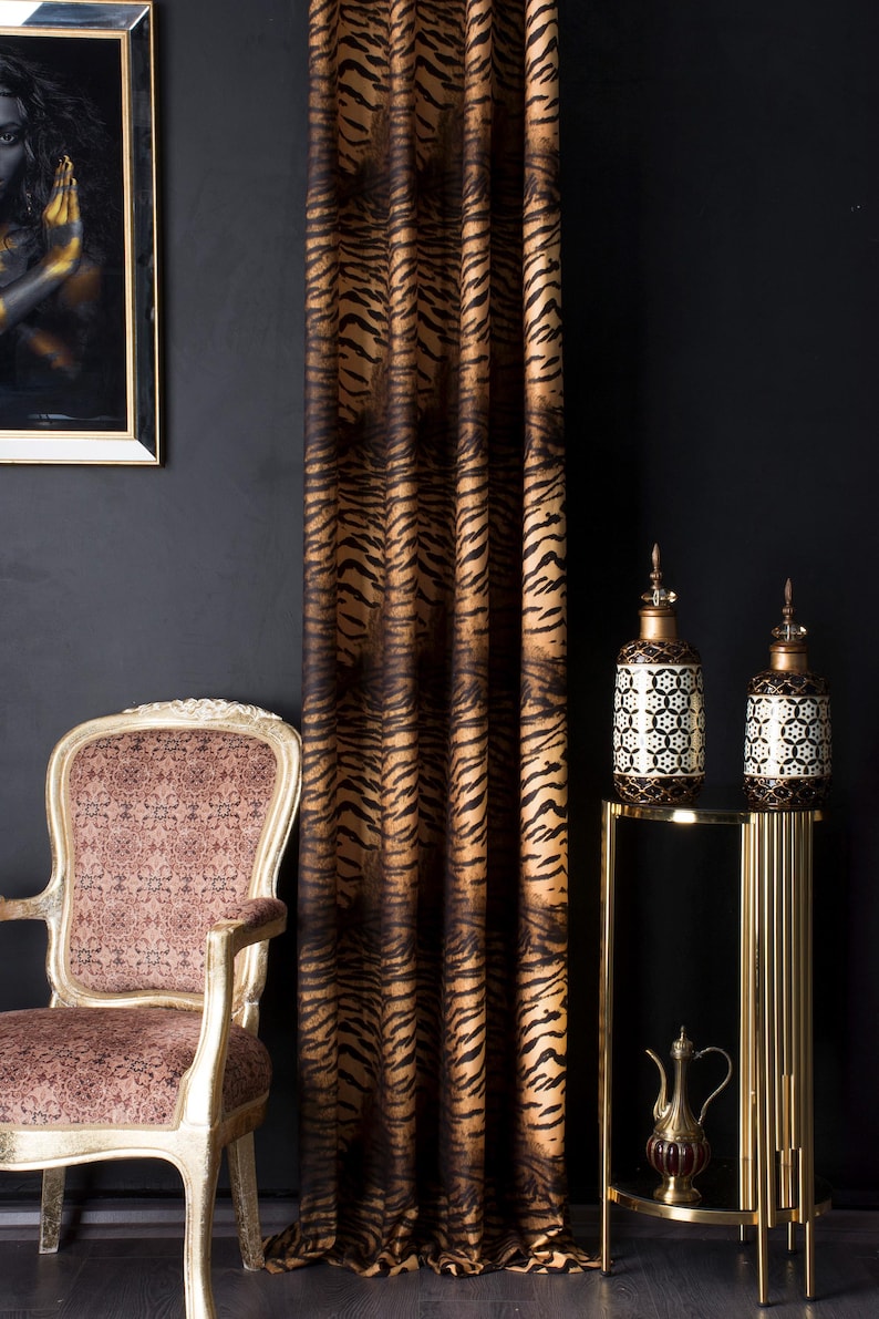 Tiger Stripe Curtain Panel: Exotic Animal Print Drapes for Bold ...