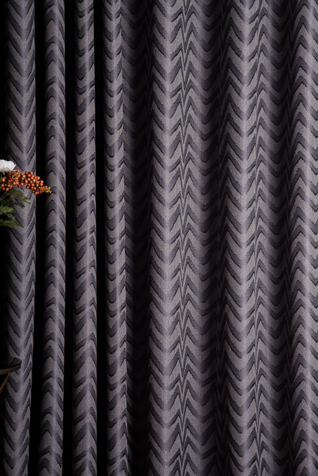 Modern Geometric Patterned Gray & Dark Gray Curtains for Home , Luxury ...