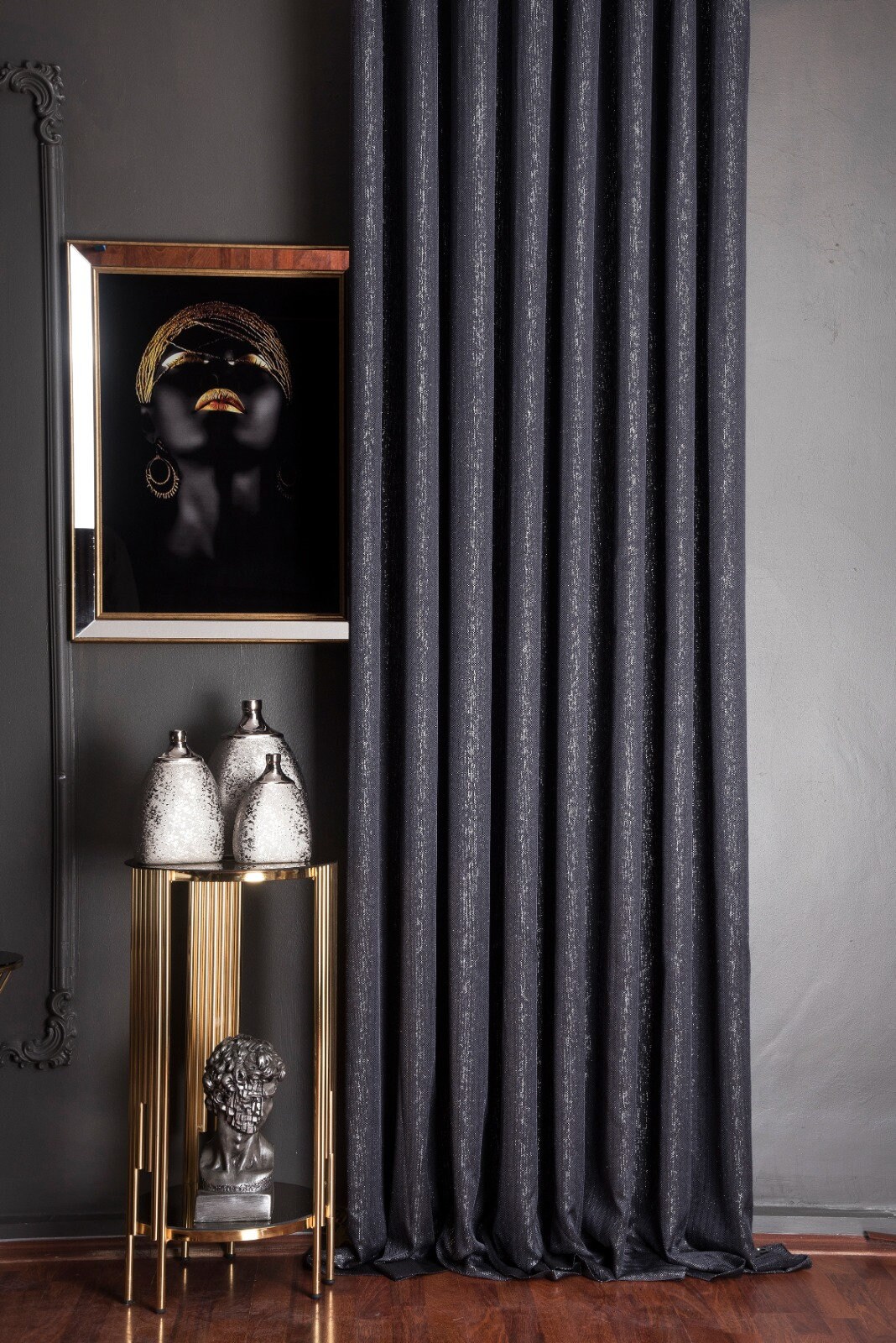 Gray Silver Curtain Panel: Luxury Modern Drape, Custom Size - Etsy