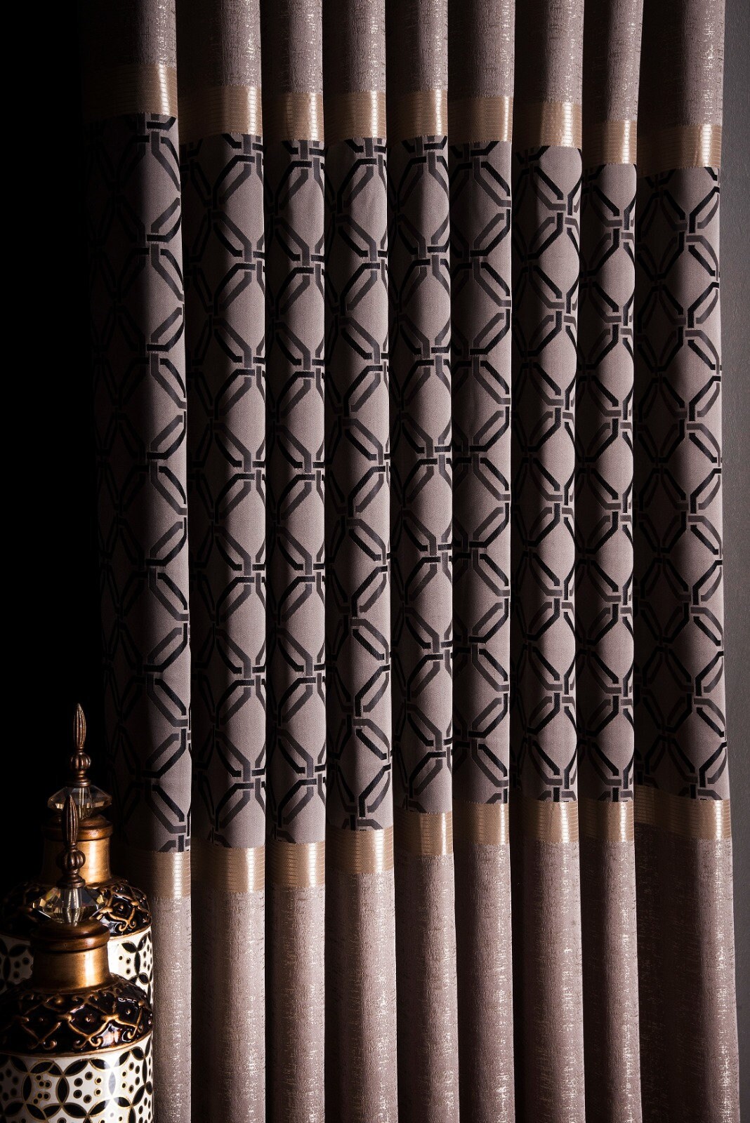 Turkish Beige Stone Gold Curtains for Livingroom Bedroom Diningroom ...