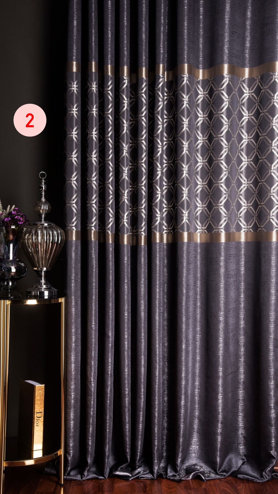 Turkish Gray Gold Curtains for Livingroom Bedroom Diningroom,luxury ...