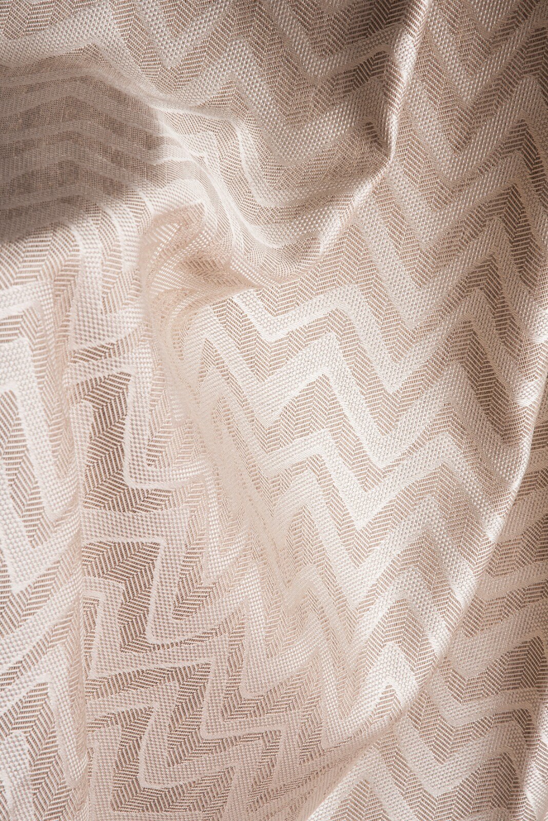 Modern Geometric Patterned Cream Curtains for Home , Luxury Brown Beige ...