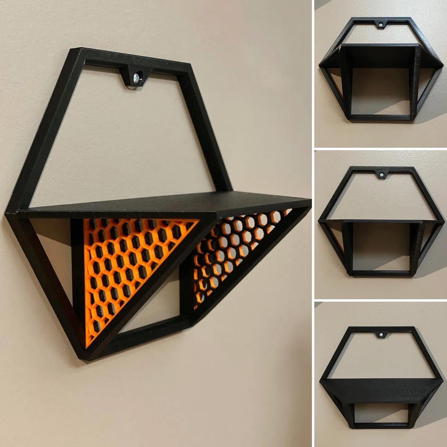Honeycomb Display Shelf | 3D Printed Wall Storage | STL File | Instant ...