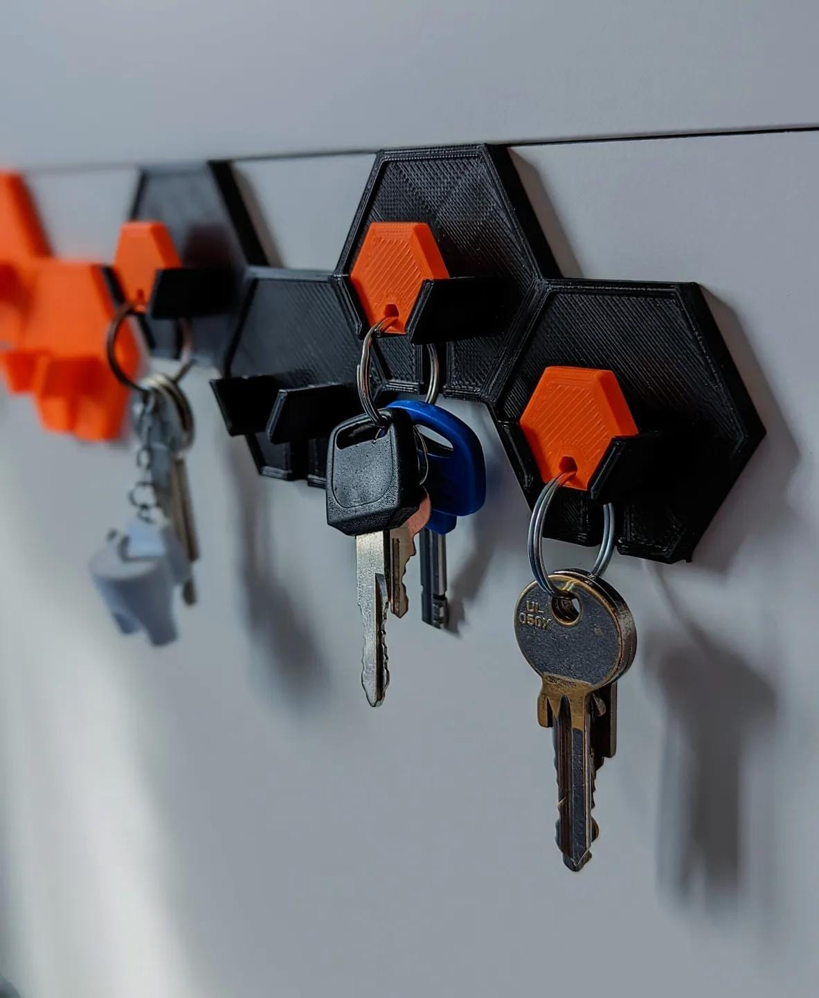 Modern Key Hanger | 3D Print STL | Hexagonal Key Holder | Minimalist ...