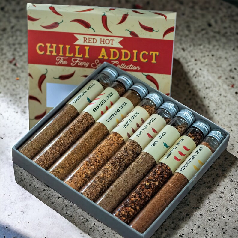 Passion Chili Gift Box Ardent Exploration With 8 Spice Blends for Chili ...