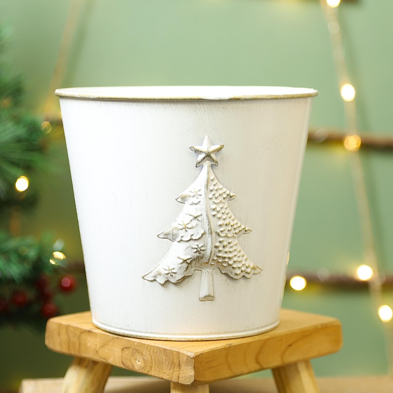 Christmas Silver Planter - Etsy UK