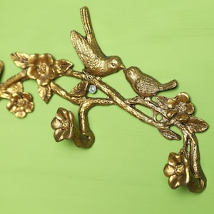Gold Wall Bird Hook Keys Scarf Hat Strong Hook Hanger 3 Hooks - Etsy