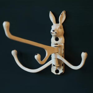 Gold Rabbit Multi Hook Hare Antique Gold Cream Finish Hangers - Etsy