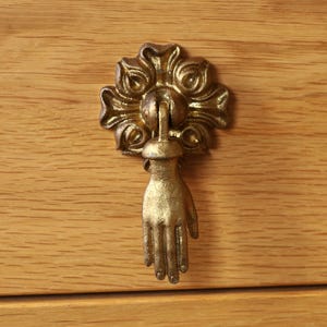 Hand Shape Antique Gold Metal Drawer Cabinet Knob Pull - Etsy