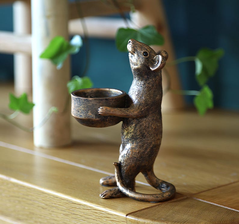 Mouse Tealight Votive Holder Antique Bronze Finish Christmas Decor ...