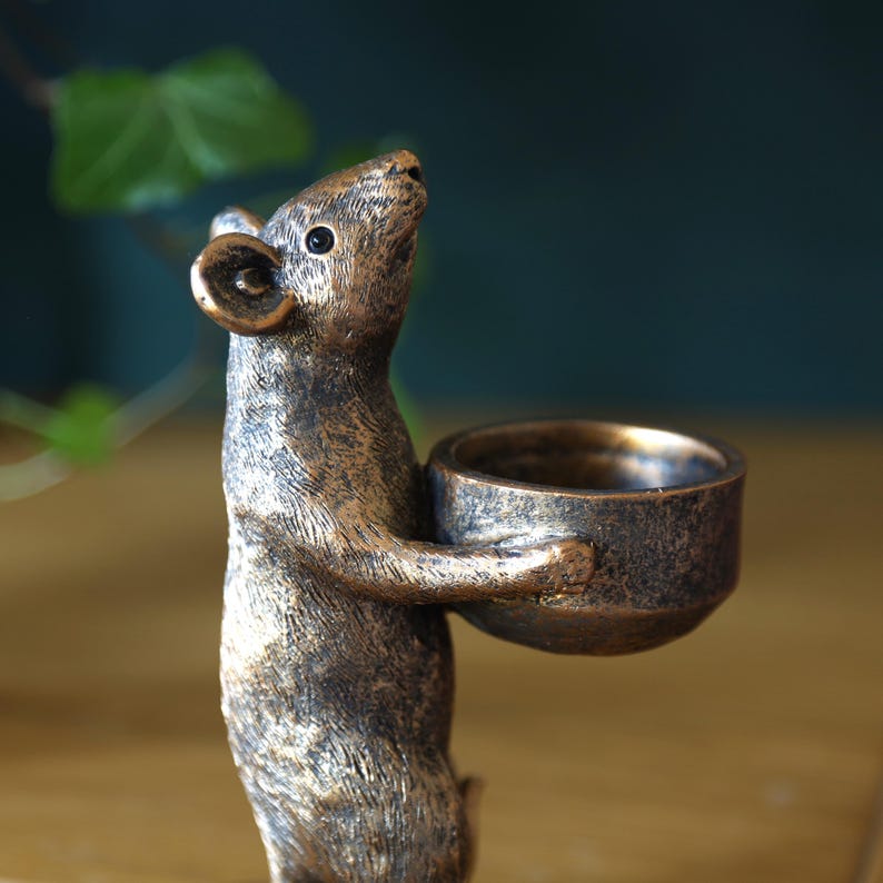 Mouse Tealight Votive Holder Antique Bronze Finish Christmas Decor ...