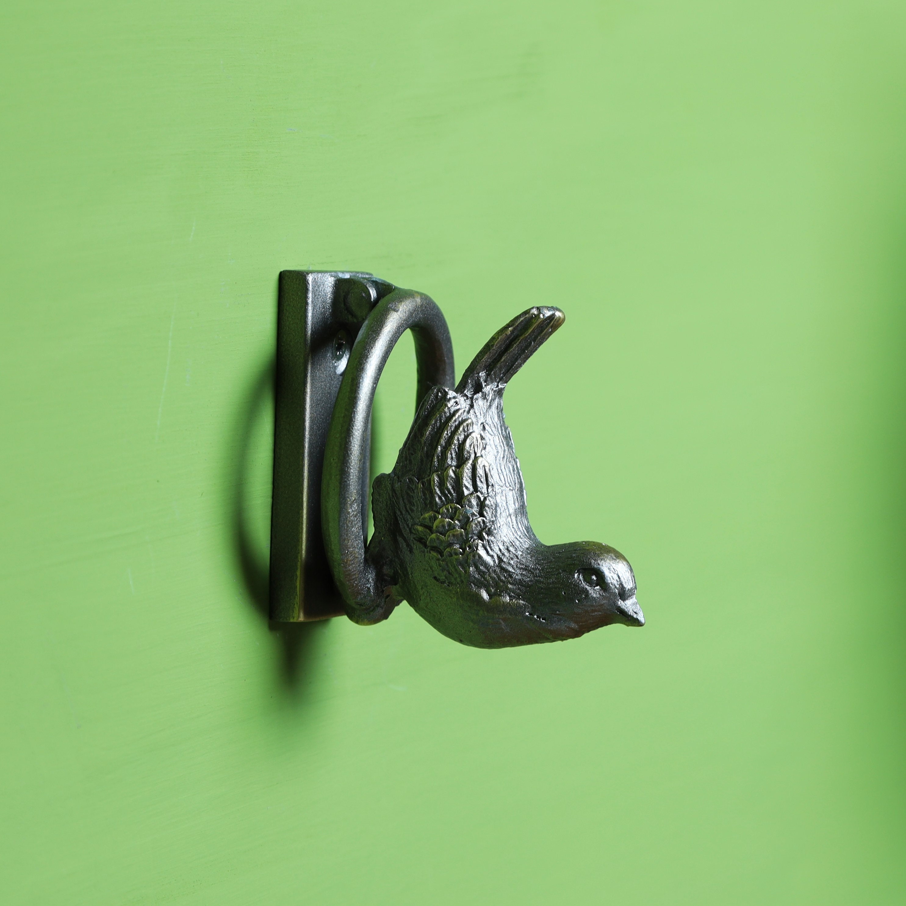 Bird Door Knocker Small Bronze Color Metal Cute Door Bell Knock Door ...