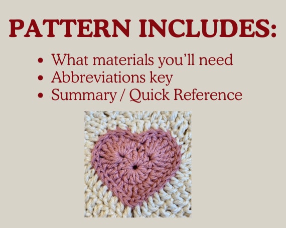 Diagonal Heart Granny Square Pattern - Etsy