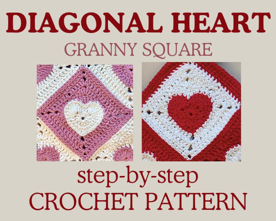 Diagonal Heart Granny Square Pattern - Etsy