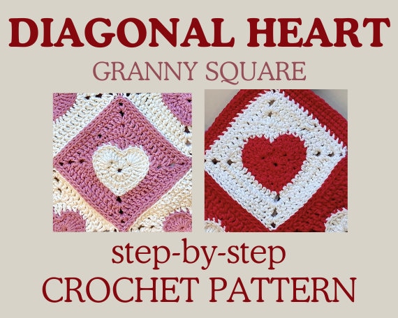 Diagonal Heart Granny Square Pattern - Etsy