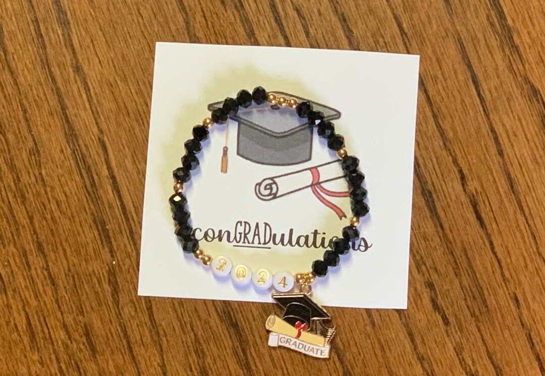 Graduation Bracelet/ Graduation Gift/ 2024 Graduate/ Beaded Bracelet ...