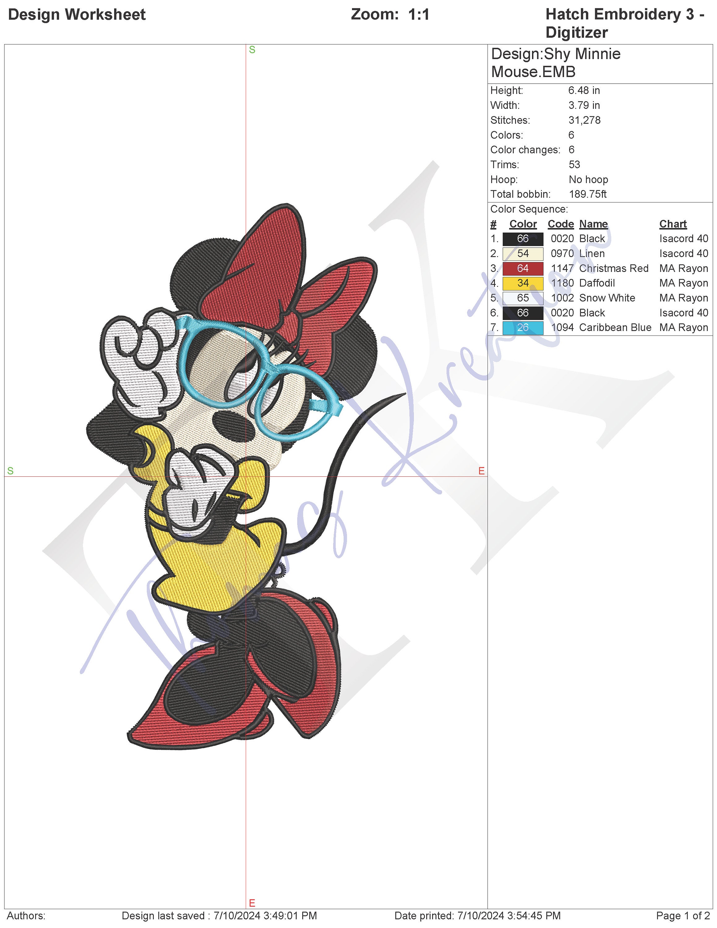 Minnie Mouse Embroidery Design, Embroidery Design, Minnie Mouse Machine ...