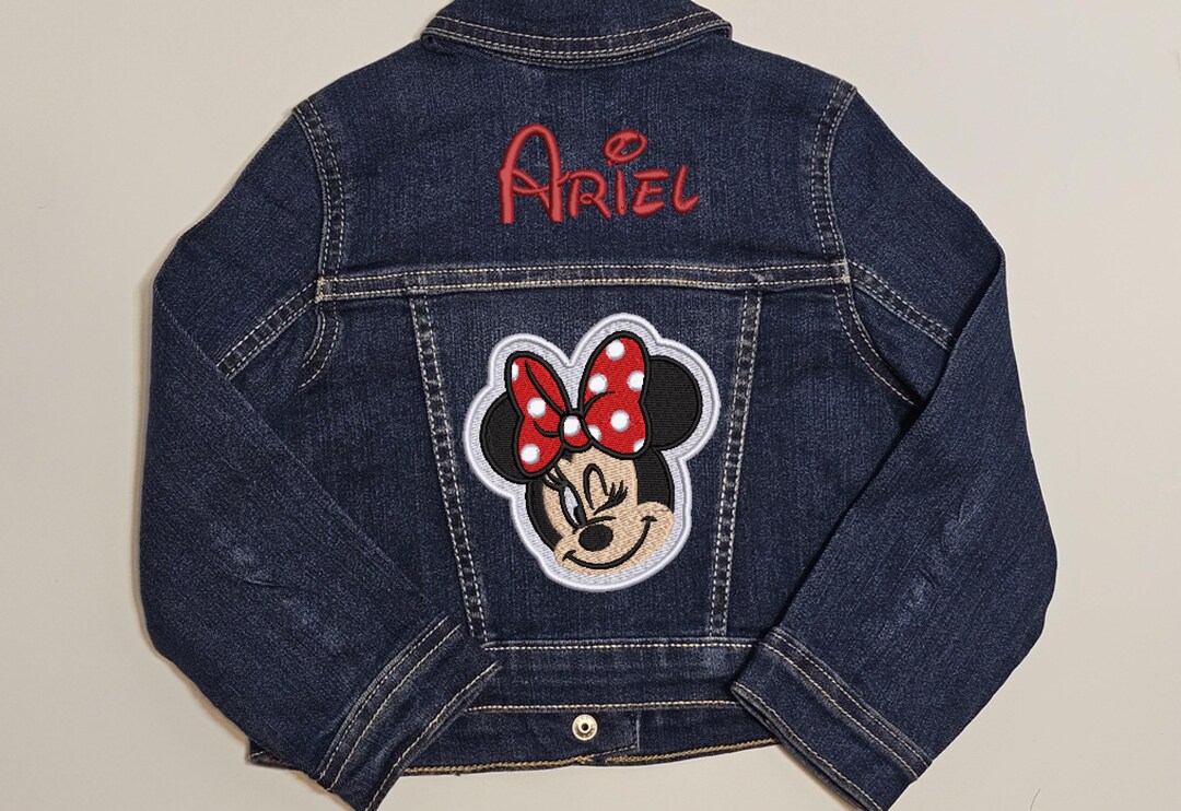 Disney Minnie Mouse Denim Jacket – Custom Embroidered Name – Toddler ...
