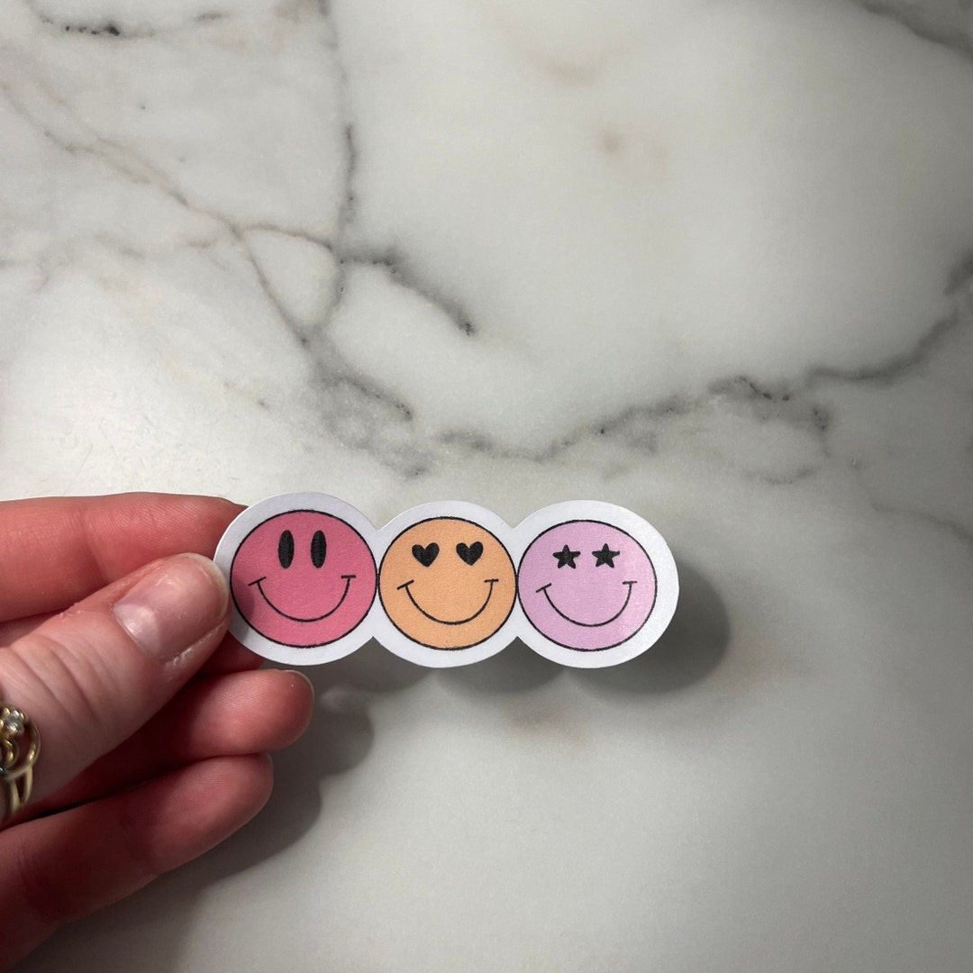 Colorful Smiley Face Decals Trio Happy, Bright, and Playful - Etsy