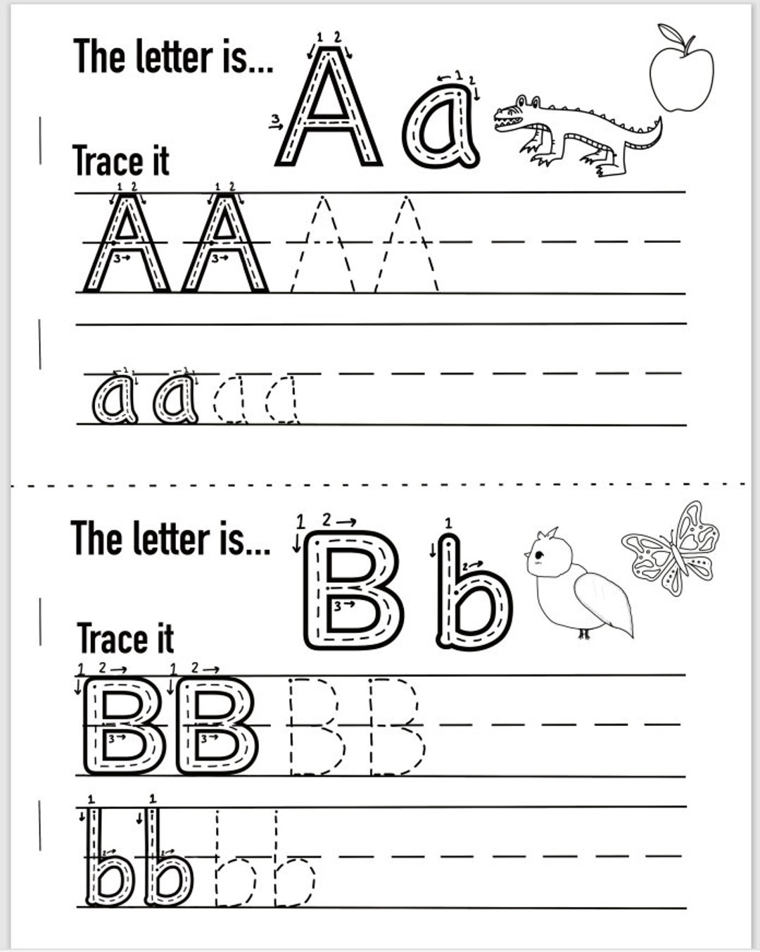 ABC Letters Tracing Booklet - Etsy