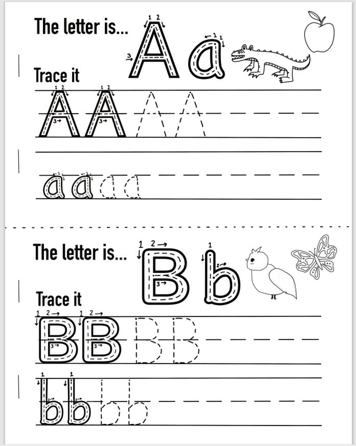 ABC Letters Tracing Booklet - Etsy