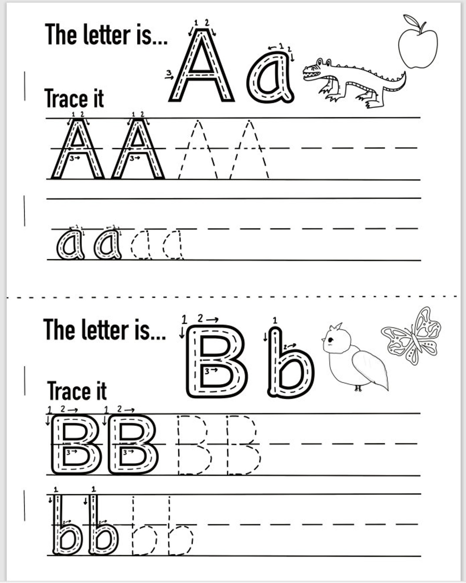 ABC Letters Tracing Booklet - Etsy
