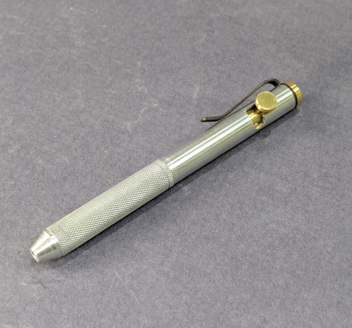 Handmade Bolt Action Ballpoint Pen, Aluminum Knurled - Etsy