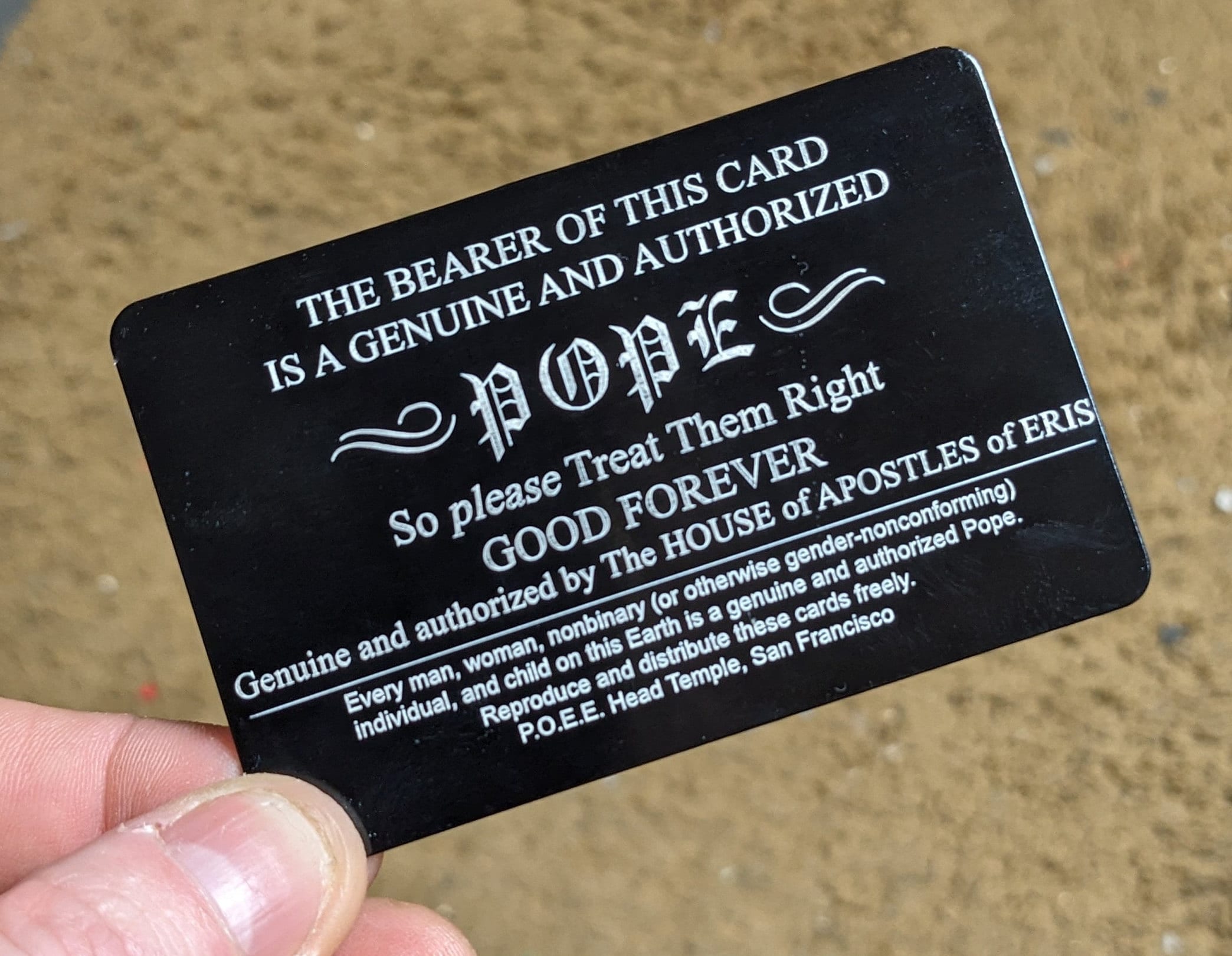 Laser-engraved Metal Discordian Pope Card - Etsy