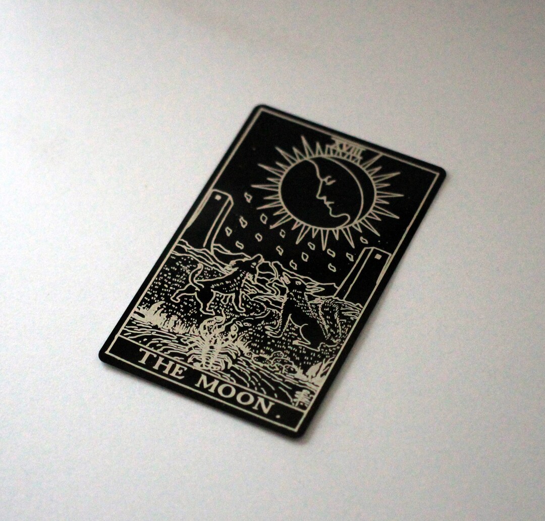 Metal Tarot Card - the Moon - Etsy
