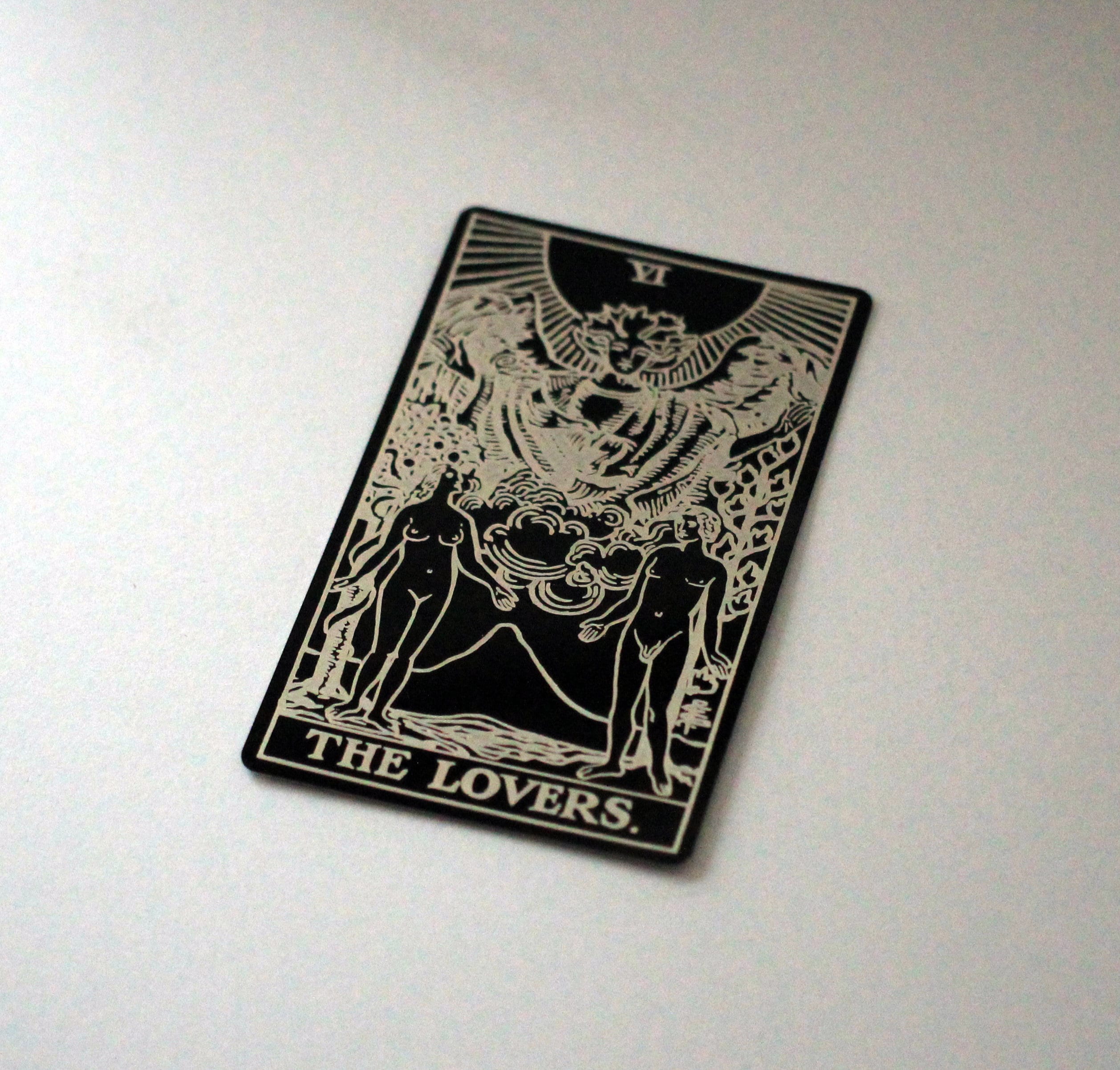 Metal Tarot Card the Lovers - Etsy
