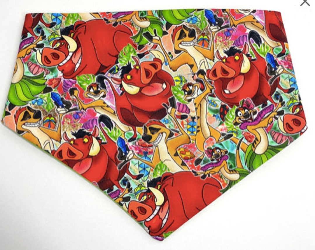 Timon & Pumbaa Snap Dog Bandana - Etsy