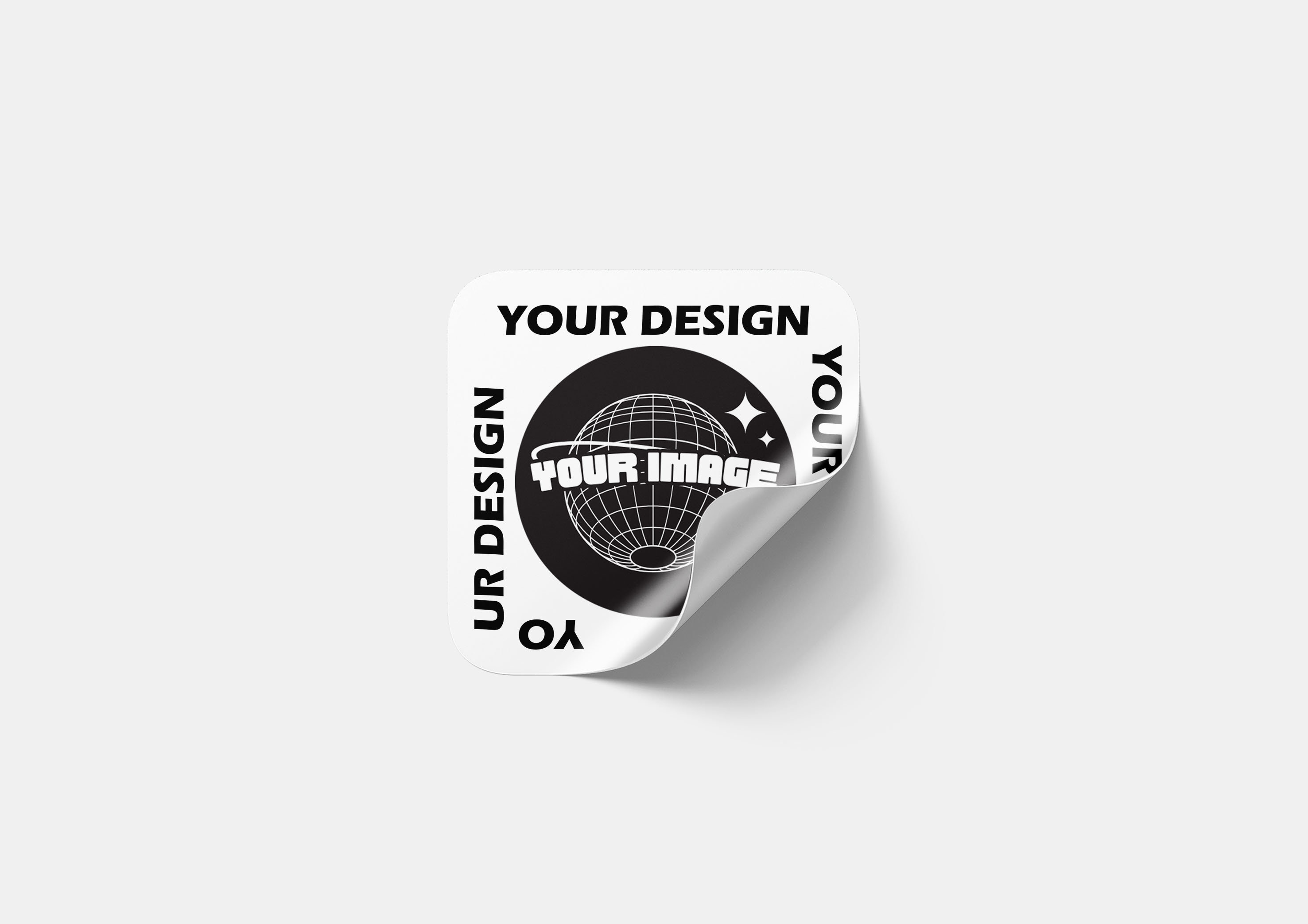 Sticker Mockup Two Styles Logo Stickers Design Motivational Stickers ...