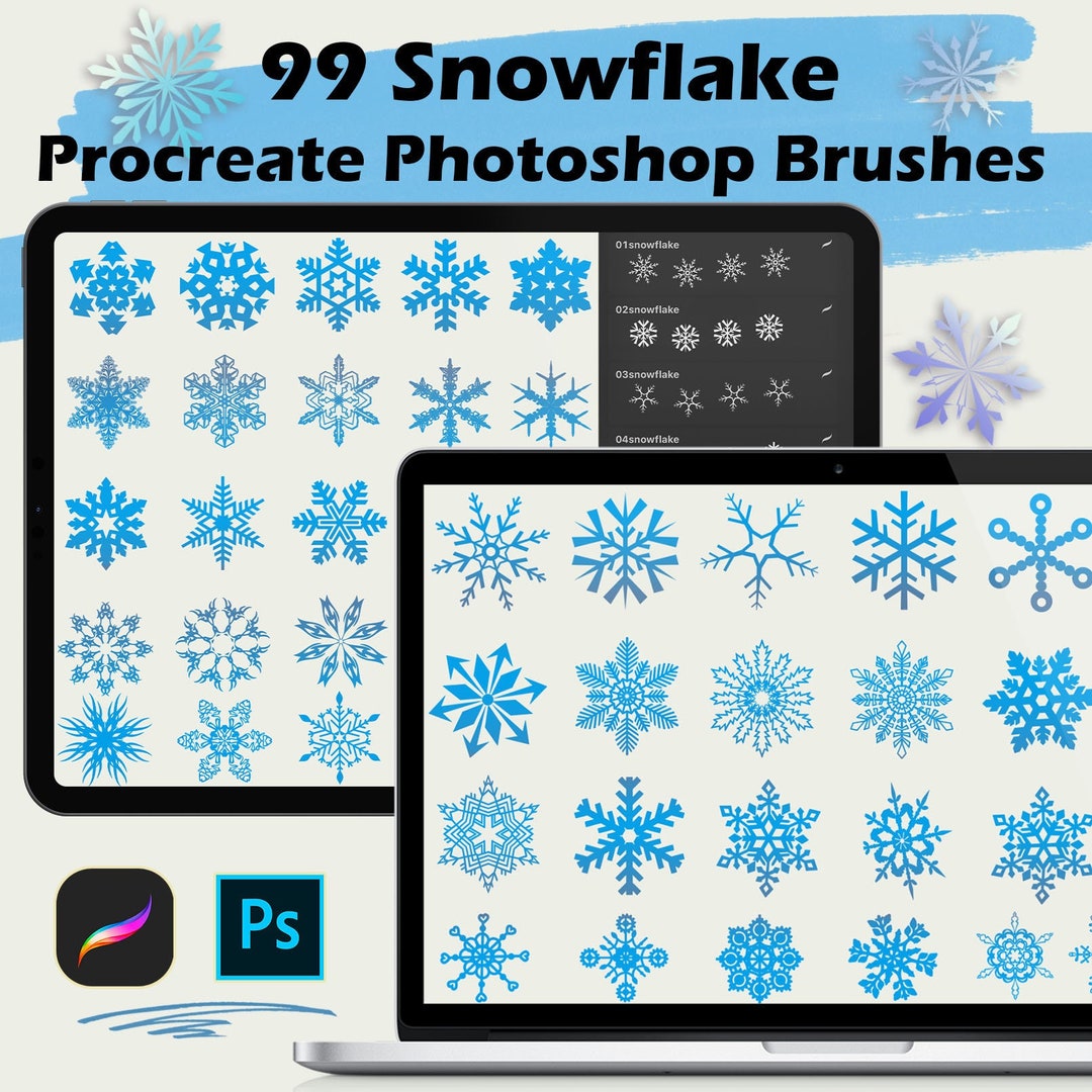 Snowflake Procreate Brush Frost Photoshop Brush Holiday Photoshop Stamp ...