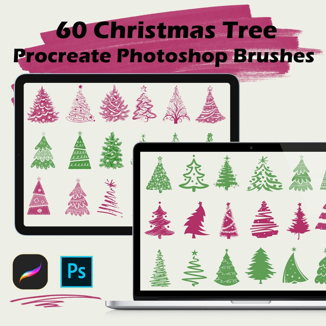 Christmas Tree Procreate Photoshop Brush Brush Procreate Stamp Cheerful ...