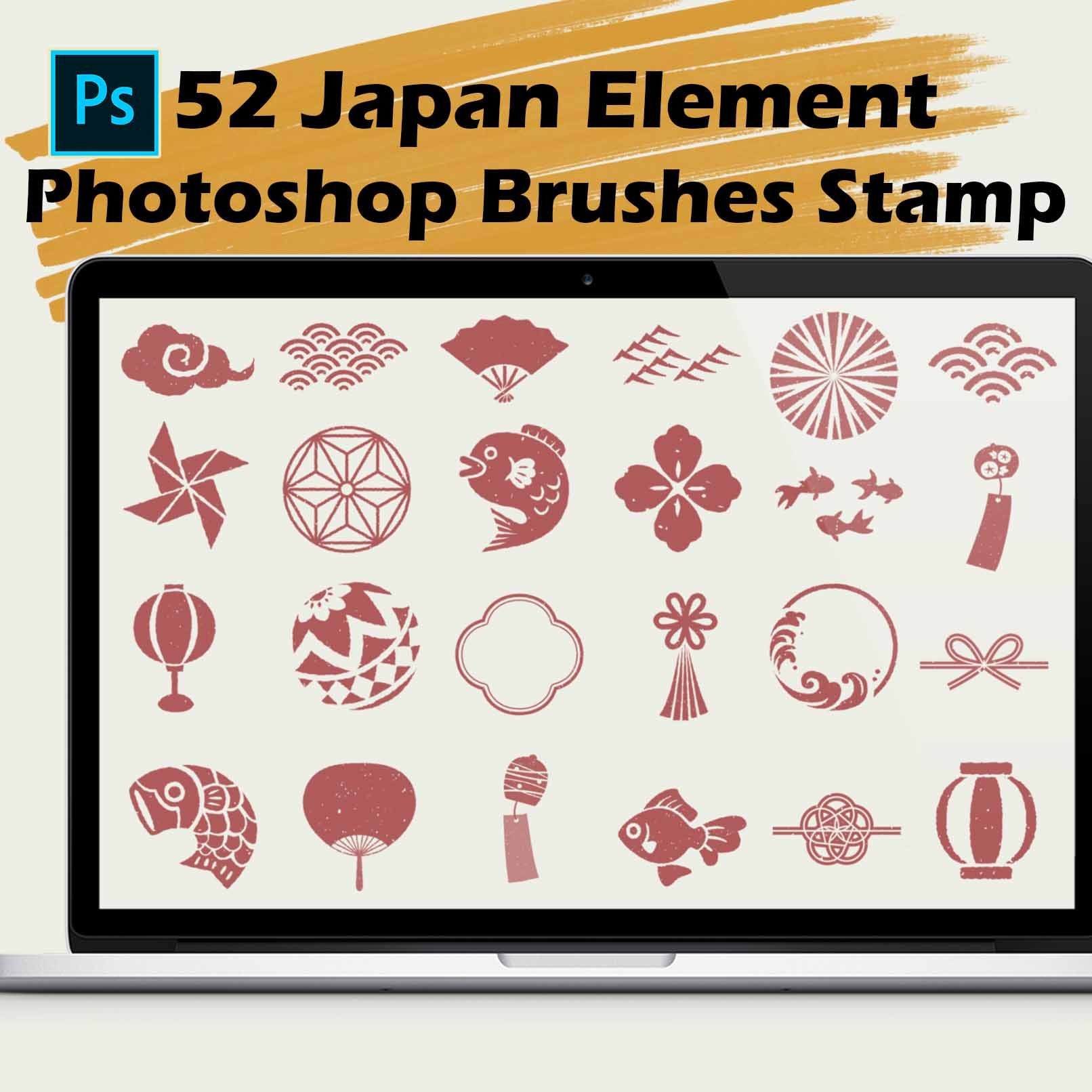 Procreate Japan Element Brush Photoshop Oriental Brush Photoshop Koi Stamp Procreate Brush ...