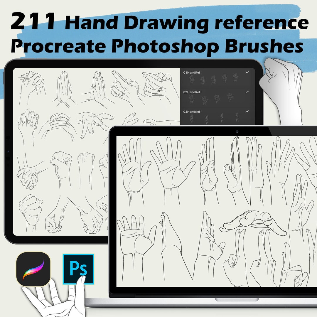 Palm Gestures Procreate Brush Fist Poses Photoshop Brush Figure Drawing ...