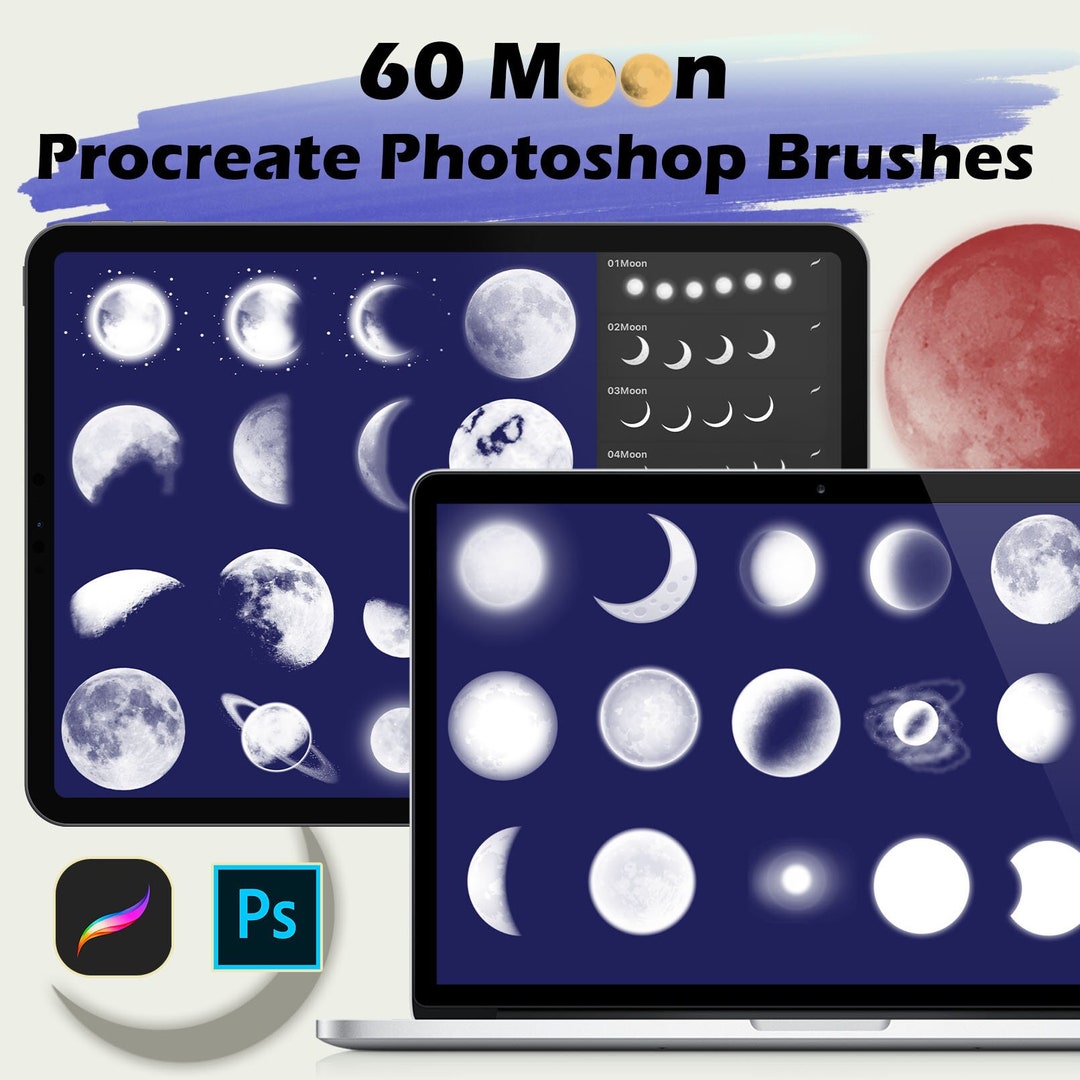 Moon Procreate Brush Moon Illustration Photoshop Brush Astronomy ...