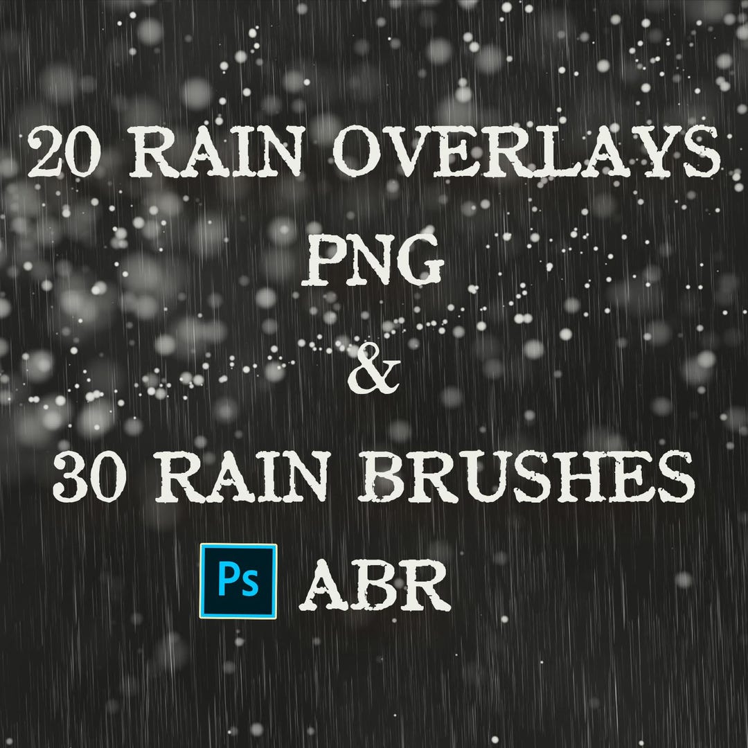 Realistic Rain Effect Rainfall Overlay Photoshop Brush Rain Texture ...