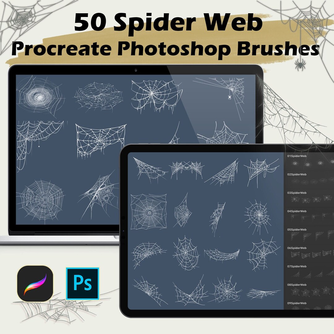 Spider Web Procreate Brush Spooky Photoshop Brush Halloween Photoshop ...