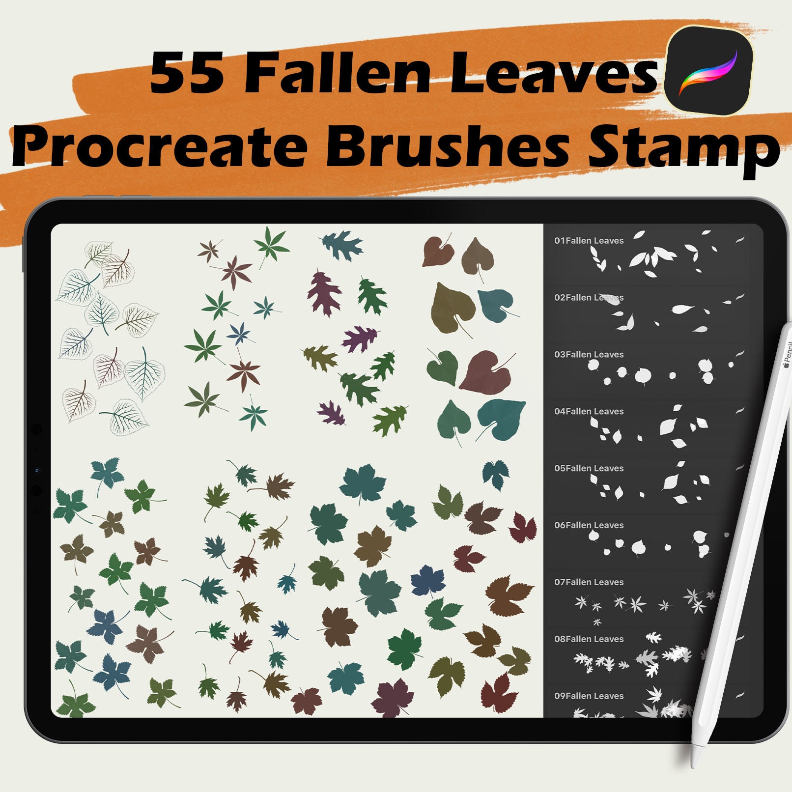 Fallen Leaves Procreate Brush Ginkgo Photoshop Brush Autumn Photoshop ...