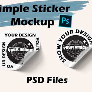 Sticker Mockup Two Styles Logo Stickers Design Motivational Stickers ...