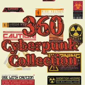 360 Cyberpunk PNG Clipart, Danger Signs (digital Download) - Etsy