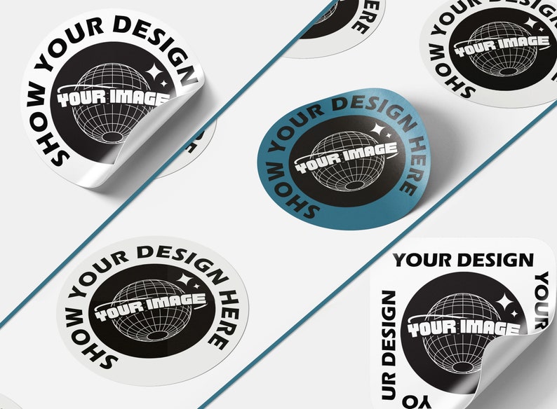 Sticker Mockup Two Styles Logo Stickers Design Motivational Stickers ...