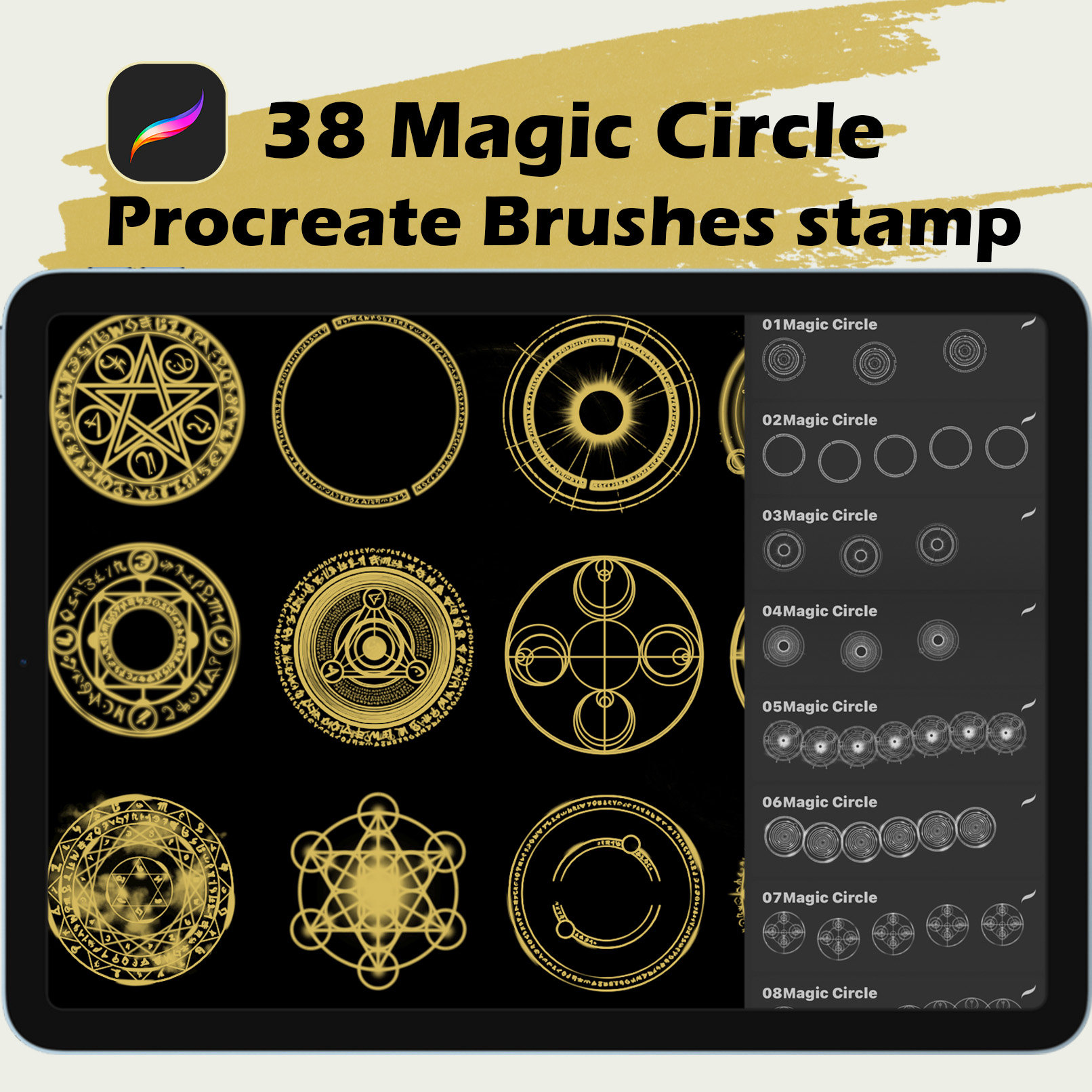 Magic Symbol Procreate Photoshop Brush Magic Circle Tattoo Pattern ...