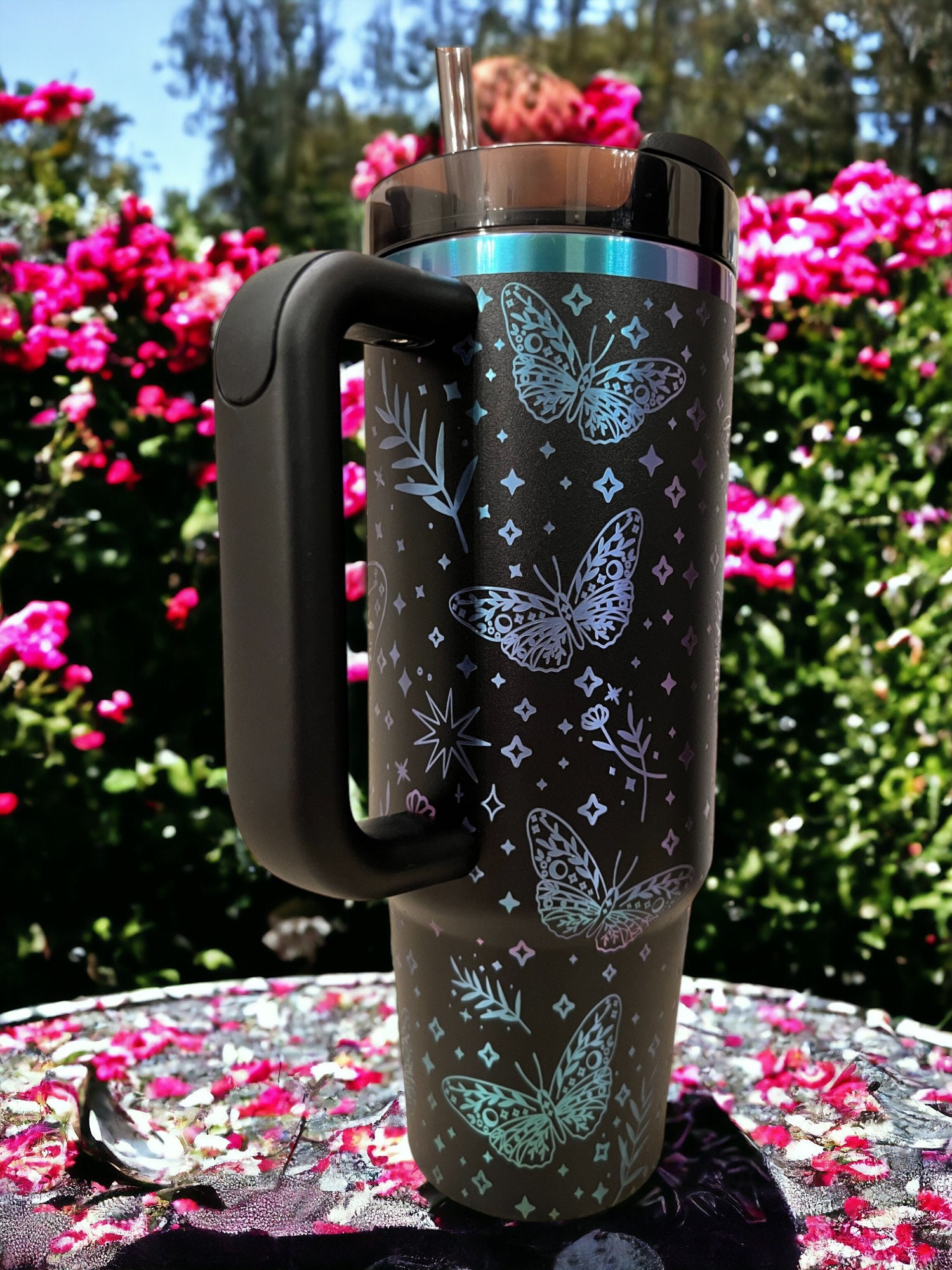 Butterfly Stanley 30oz Custom Engraved Tumbler, Fully Engraved Stanley ...