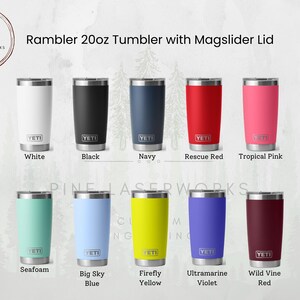 Personalized Floral Design Yeti 20oz Rambler Tumbler 360 Degree ...