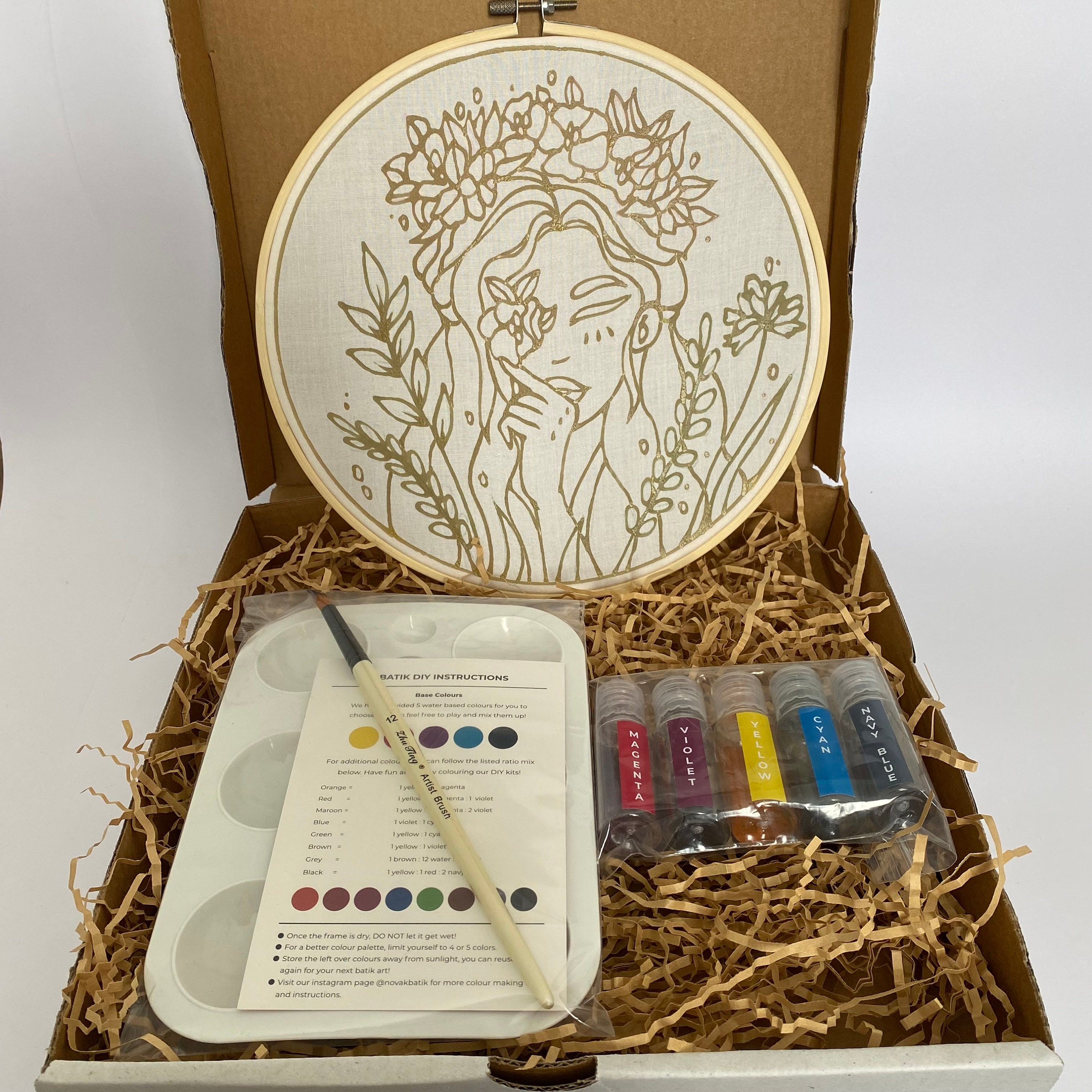 Maria DIY Batik Kit, Malaysian Batik Kit, Gift Idea, DIY Art, DIY Craft ...