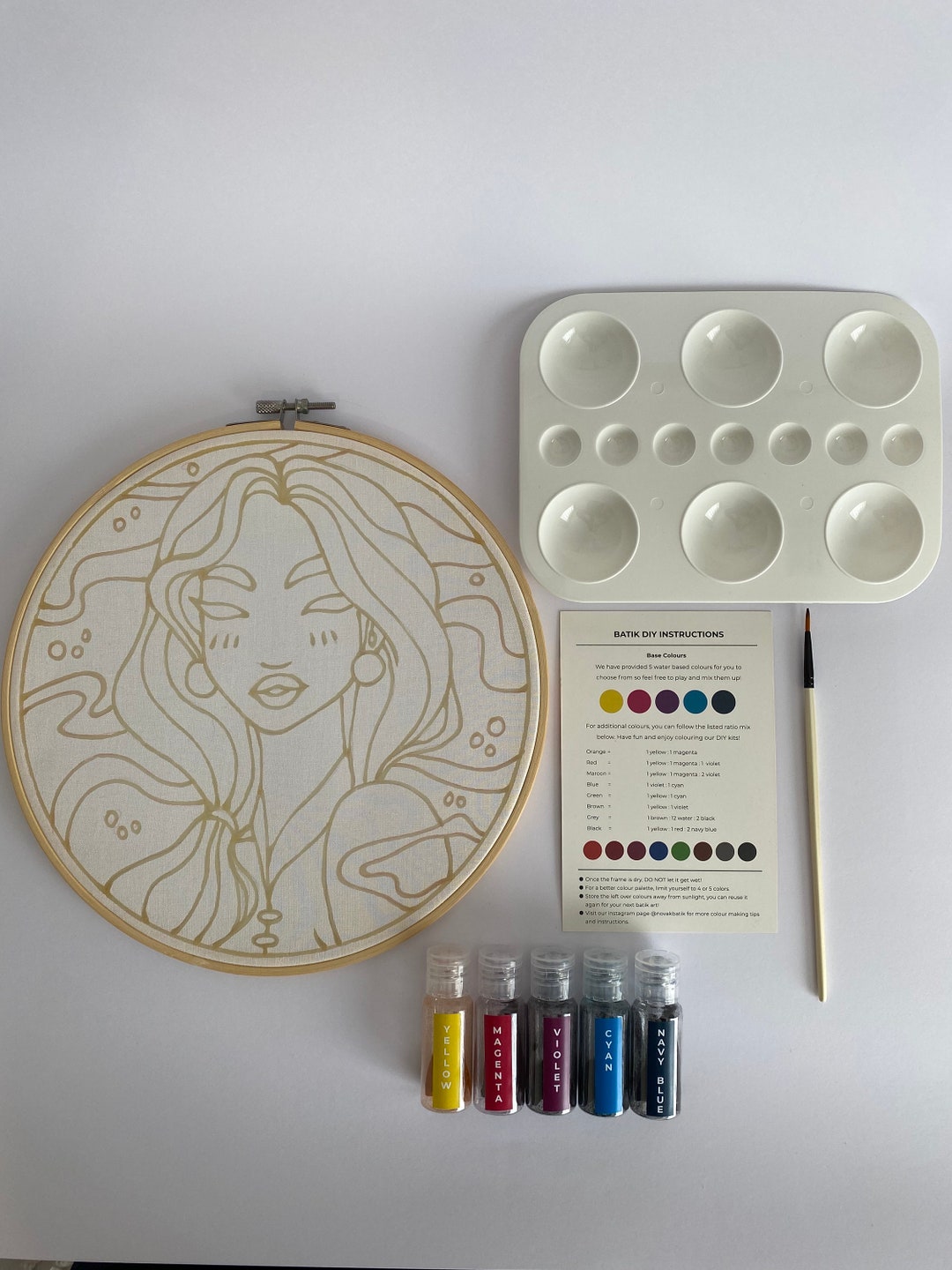 Vanessa DIY Batik Kit, Malaysian Batik Kit, Gift Idea, DIY Art, DIY ...