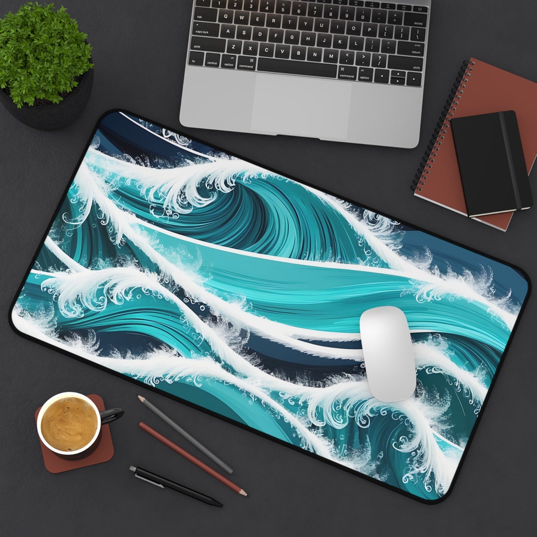 Desk Mat, Beach Vibes Desk Mat, Tropical Inspired Office Decor, Ocean ...